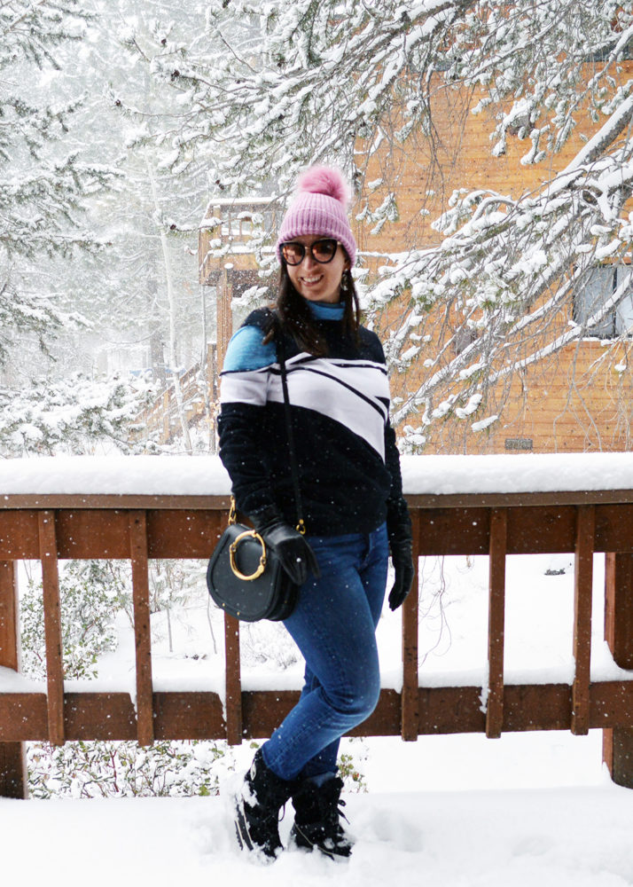 Wearing a spring sweater in the snow – Bay Area Fashionista