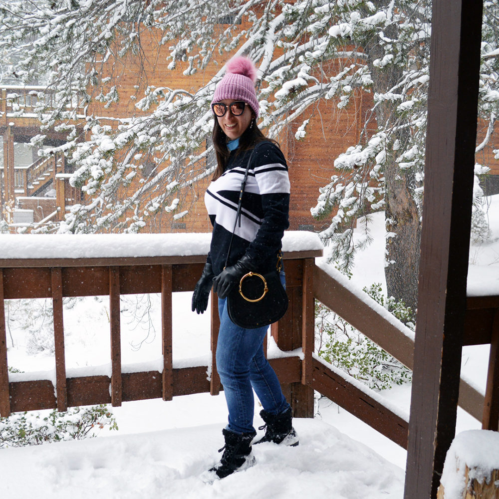 Wearing a spring sweater in the snow – Bay Area Fashionista