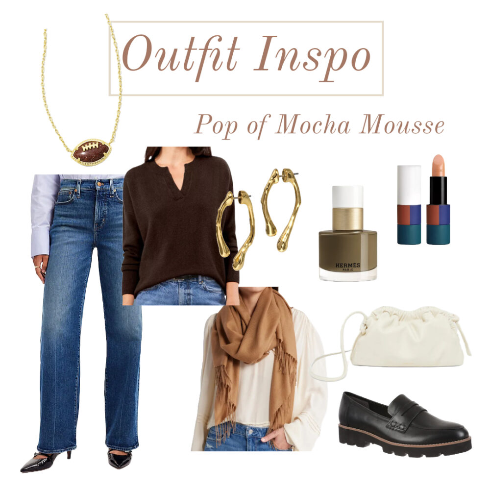 Outfit ideas pop of Mocha Mousse – Bay Area Fashionista
